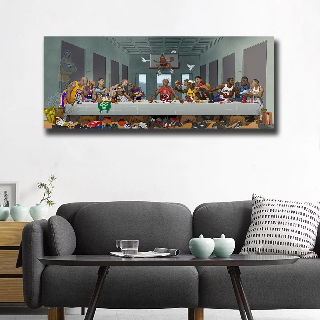 Basketball Players Last Supper Painting Printed on Canvas • CanvasPaintArt
