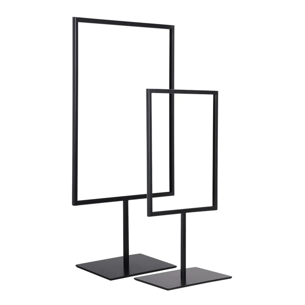 1pcs-Iron-Advertising-Poster-Label-Stand-A4-Black-White-Double-size ...