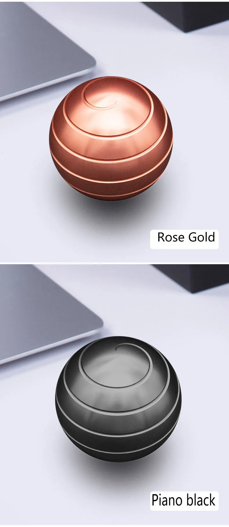 New Desktop Decompression Rotating Spherical Gyroscope Desk Toy Metal ...