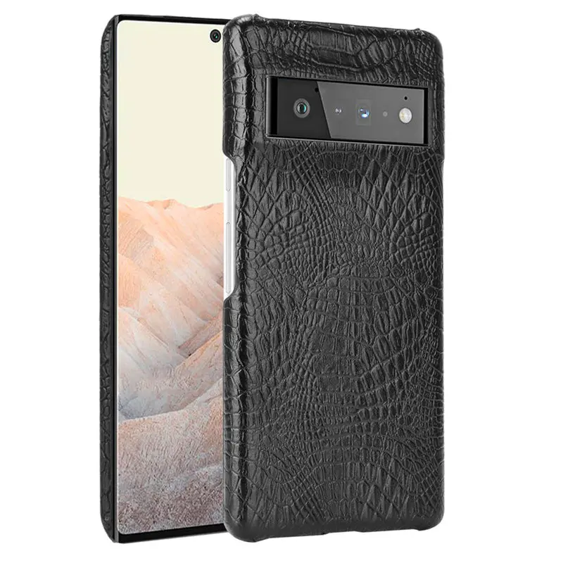 For Google Pixel 6 Pro Case Crocodile Grain Shockproof Hard Phone Back ...