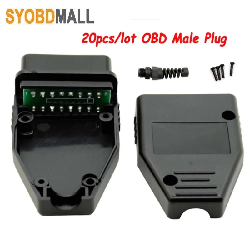 20pcs OBD 수 플러그 PCB OBD2 16Pin 커넥터 J1962M 소켓 헤드, 자동차 진단 수정 OBD 어댑터 ...