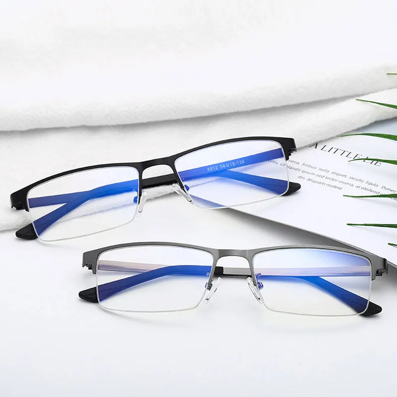 Half Rimless Eyeglasses Frame Optical Prescription Glasses with Medical ...