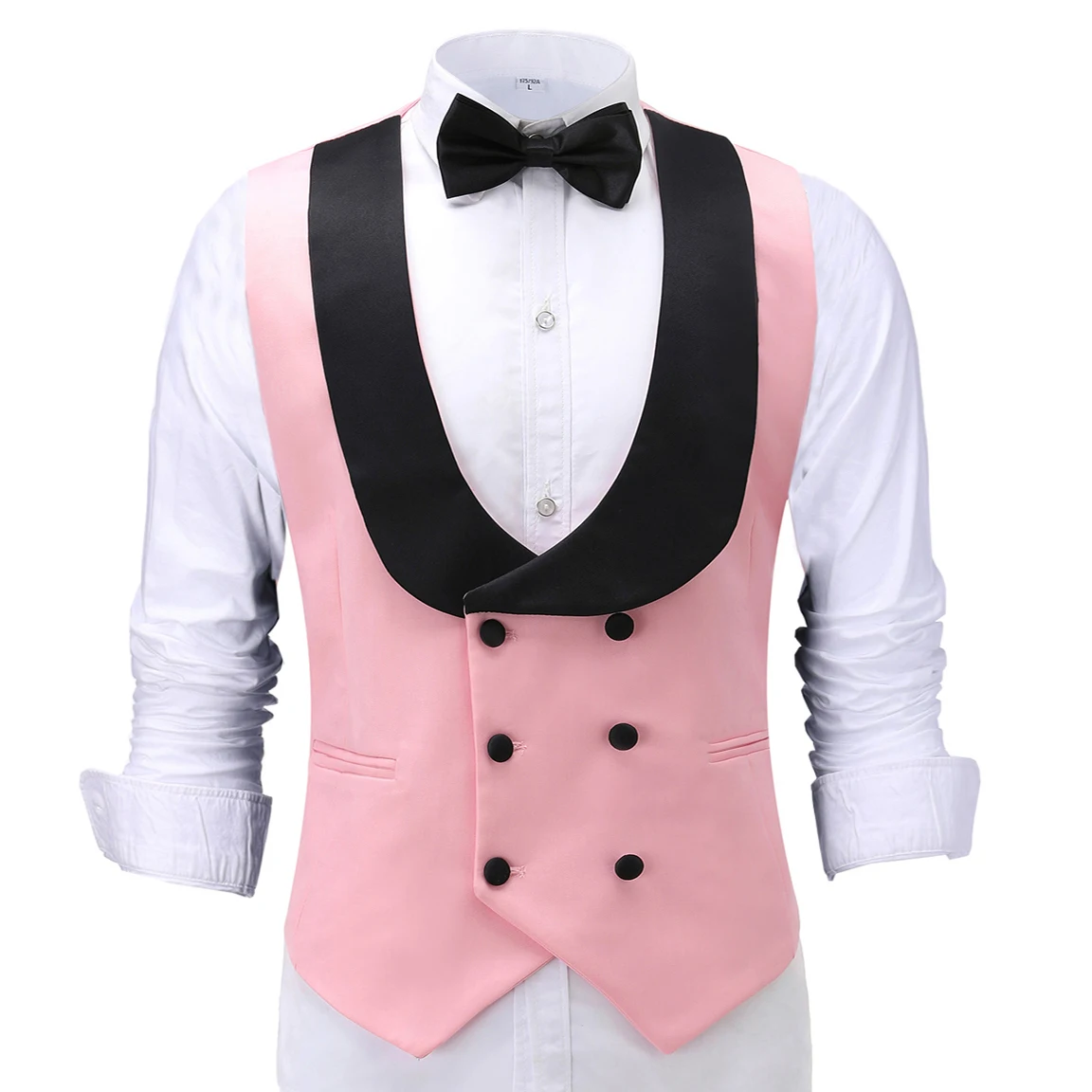 Chaleco informal rosa para hombre, chaqueta entallada para camarero ...