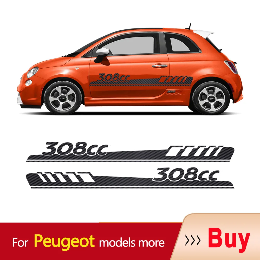 Car Side Stickers Body Stripes Vinyl Decal For Peugeot 106 107 108 206 ...