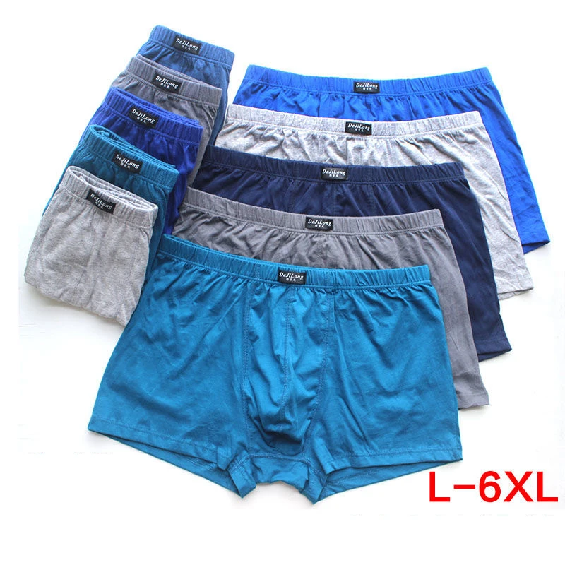 5pcs/Lot 6XL 5XL Men'S Underwear 100% Cotton Boxers Four Shorts male ...