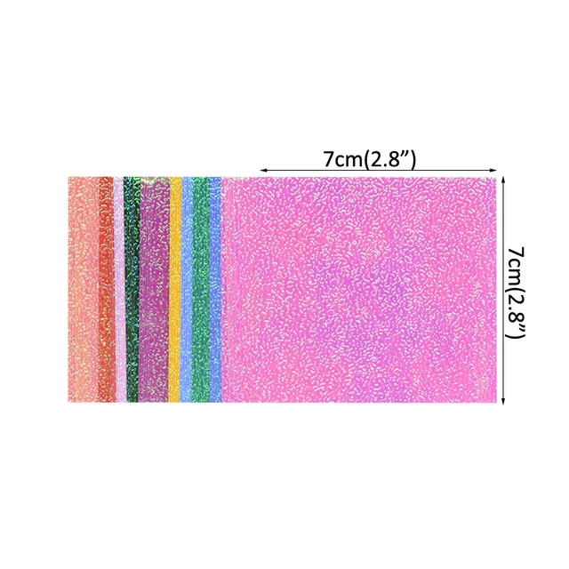 50pcs Multi Size Square Origami Paper Single-sided Glitter Folding ...