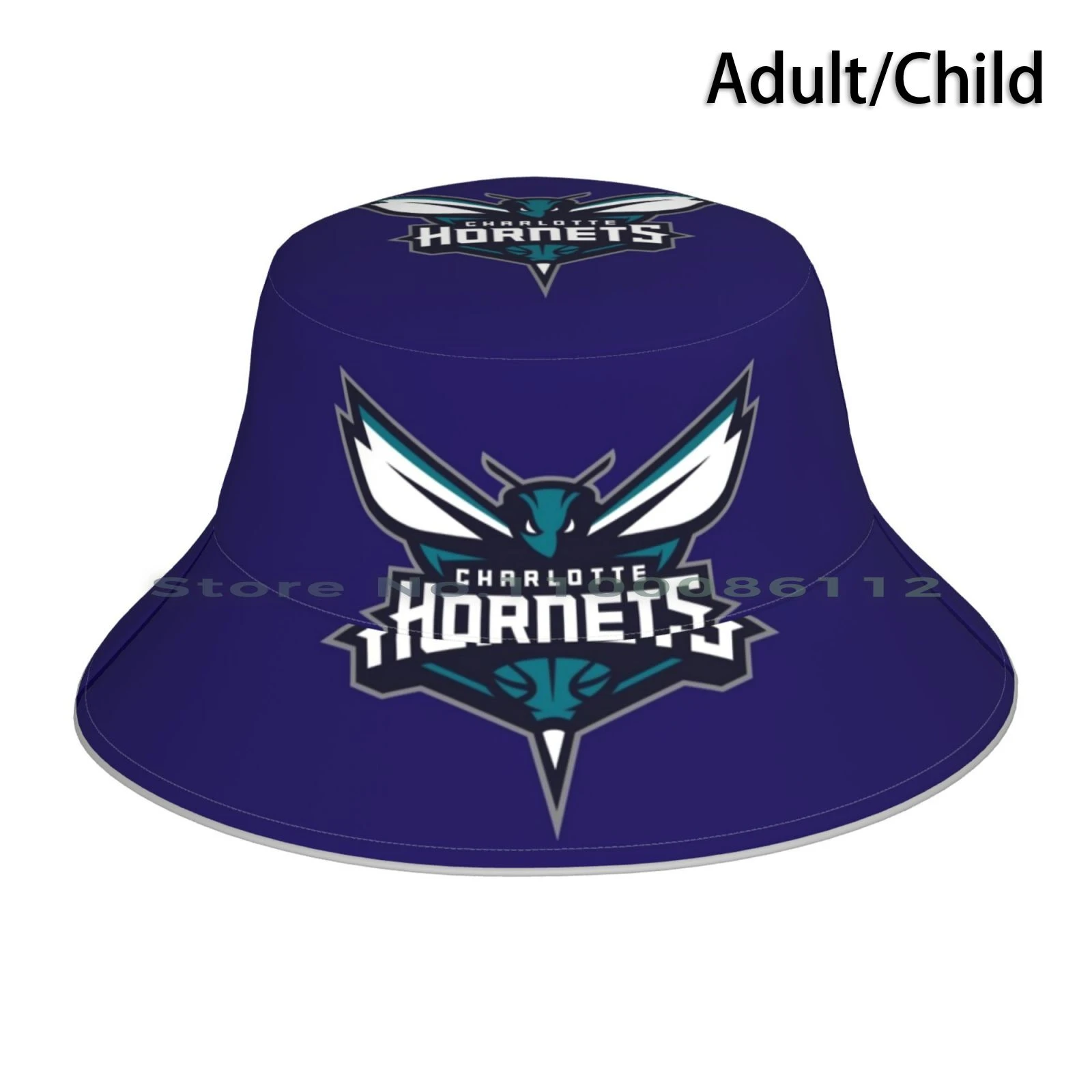 Hornets - Charlotte Bucket Hat Sun Cap Logo Foldable Outdoor Fisherman Hat