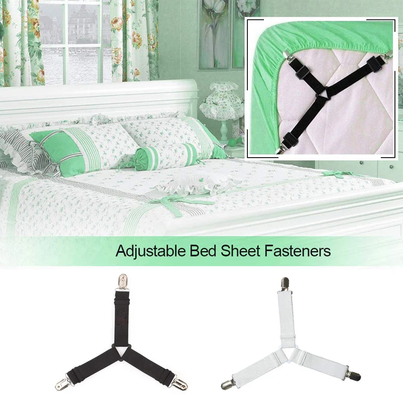 4Pcs-set-Bed-Sheet-Clip-Gripper-Suspender-Cord-Hook-Loop-Clasp ...