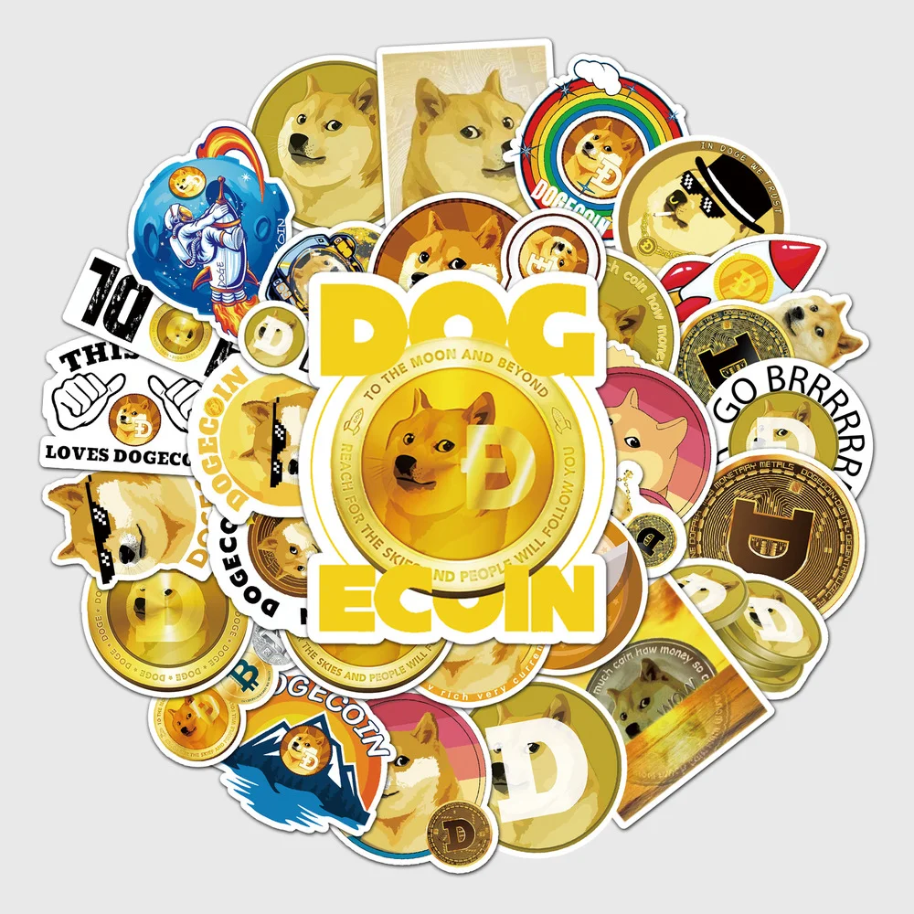 10-50PCS-Dogecoin-Stickers-Cool-Space-Astronaut-Doge-Decal-Sticker-Toy ...