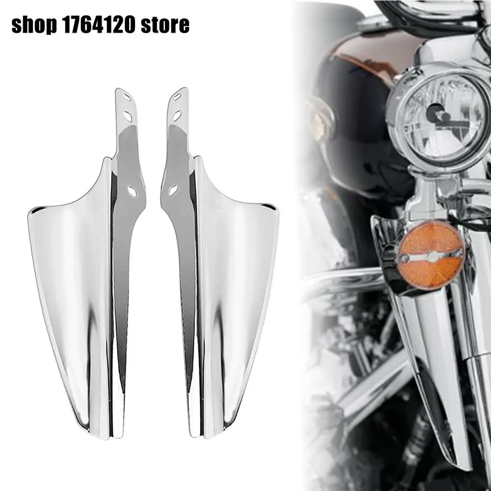 Motorcycle Chrome Fork-Mount Wind Deflectors For Harley Touring Road ...