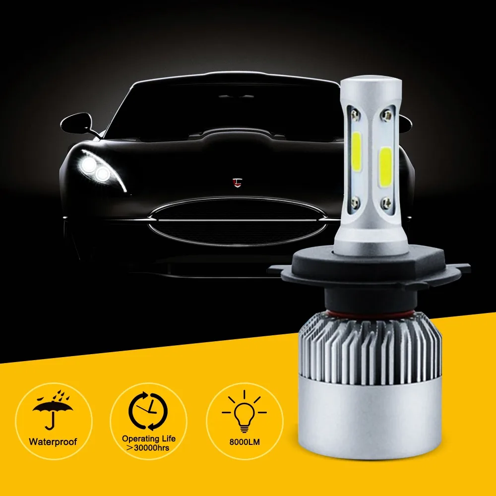 S2 LED Car Headlight H1 H8 H9 H11 H13 9008 Car Light Bulbs Auto Lamp ...