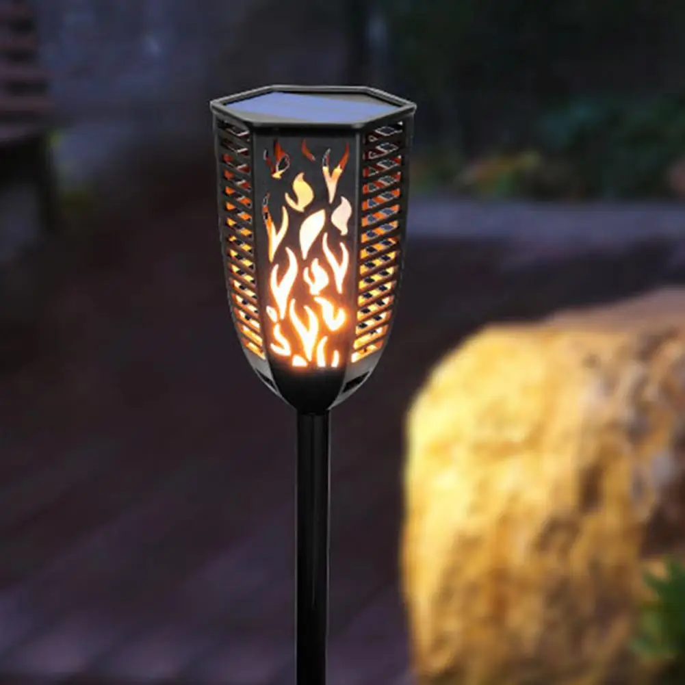 99leds Waterproof Solar Flame Effect Lamp Garden Backyards Outdoor ...