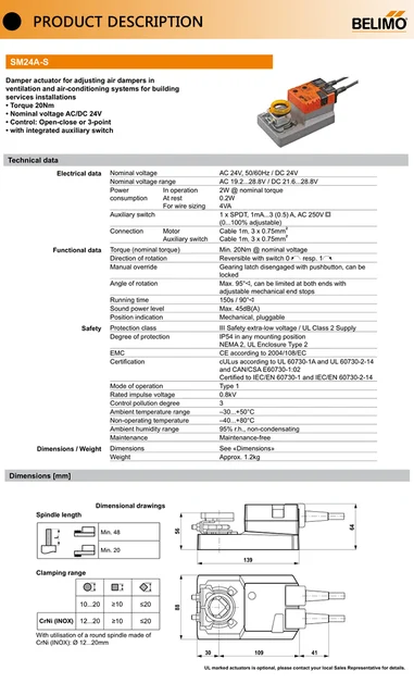 Technical Data Sheet SM24A-SR-TP Belimo, 43% OFF