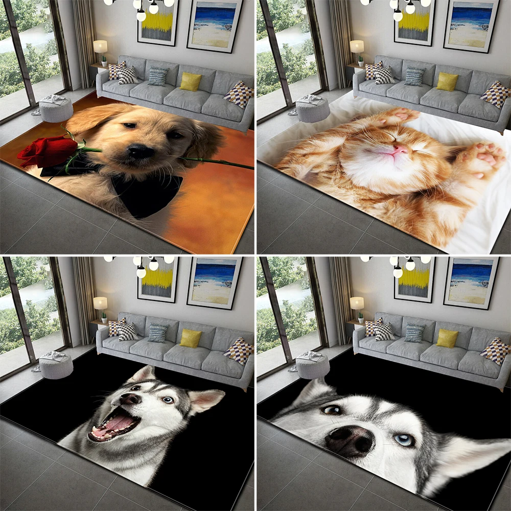 Dog/Cat Carpet Rug Soft Flannel 3D Printed Rugs Parlor Mat Area Rugs ...