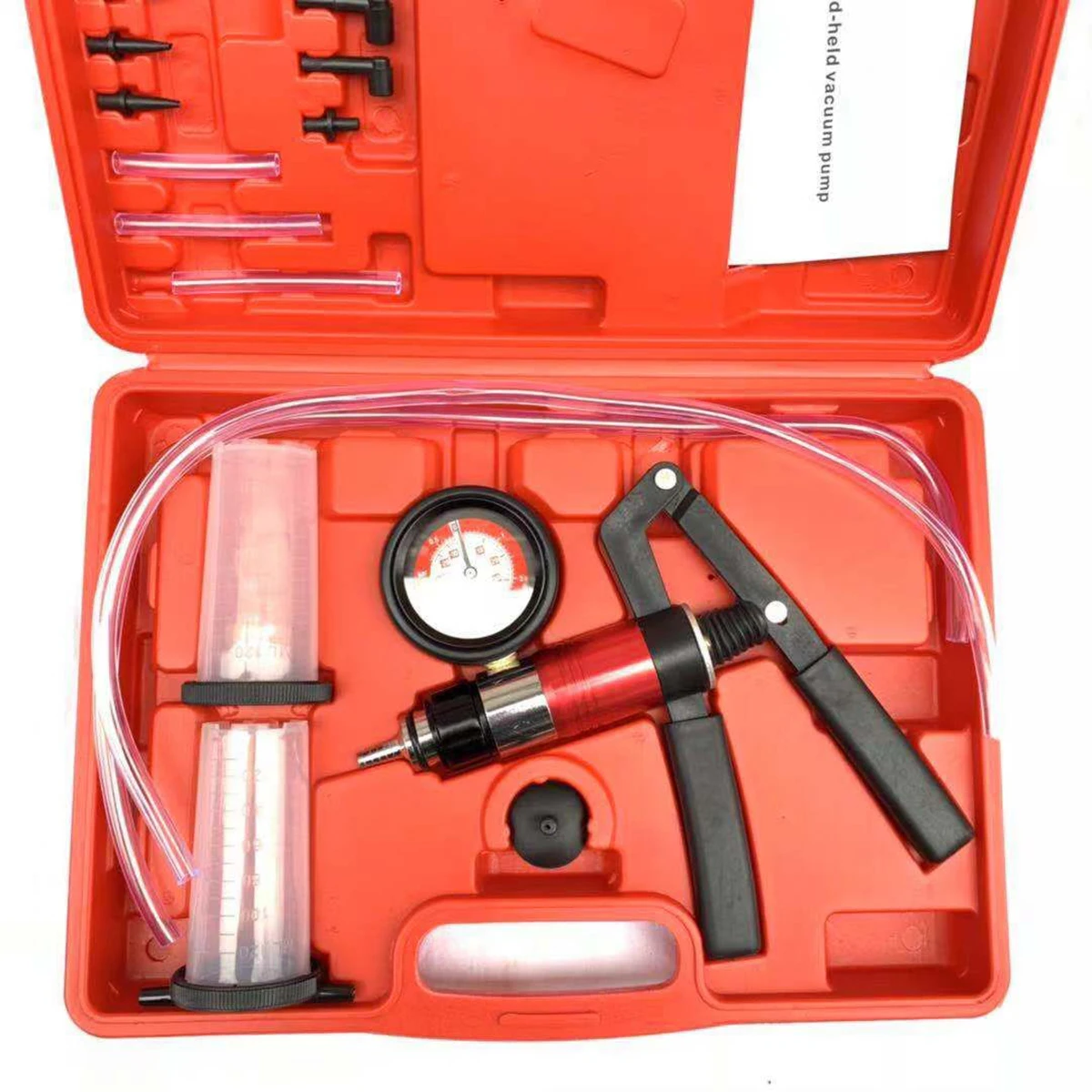 21Pcs Vacuum Pump Kit Car Motorbike Bleeding Hand Held Brake Bleeder ...