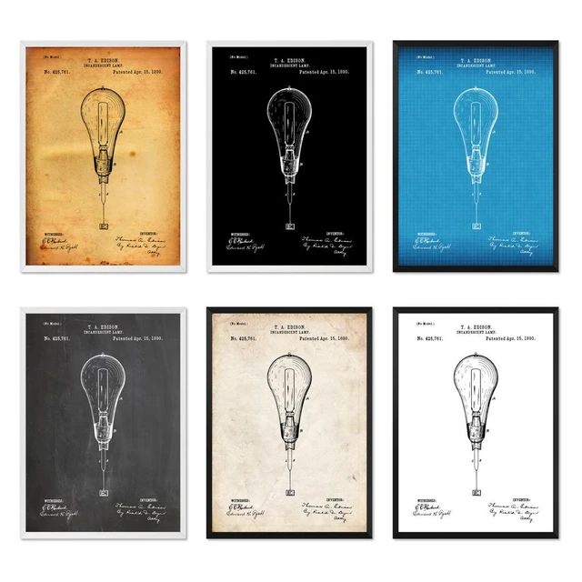 Thomas Edison Light Bulb Blueprints