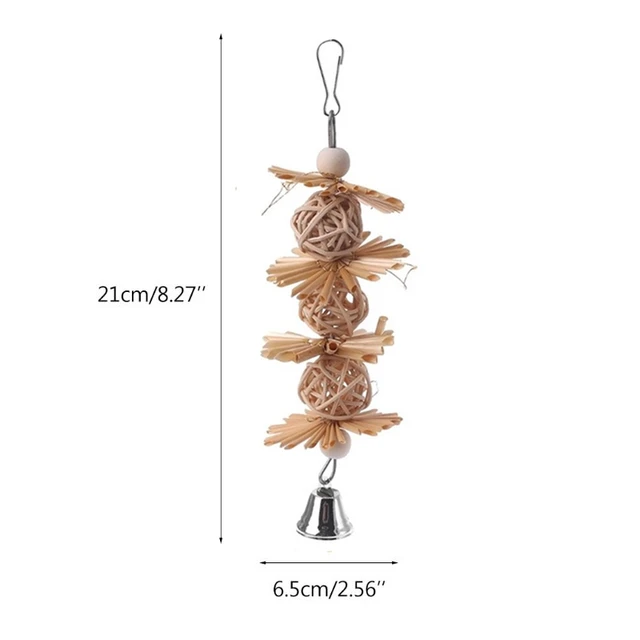 1PC Colorful Parrot Chew Strands Bite Teeth Griding Ball Bell ...