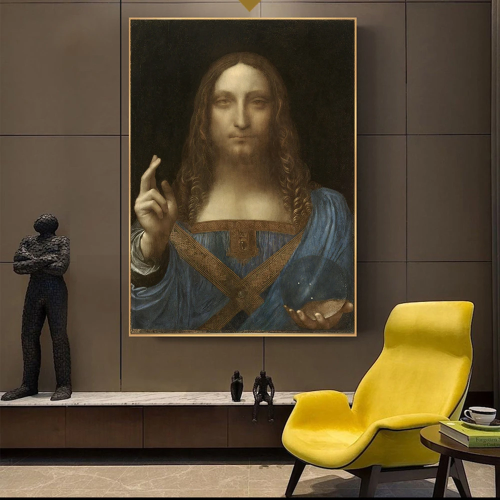 Die Salvator Mundi Leinwand Gemälde Auf Die Wand Von Leonardo Da Vinci Berühmte Wand Kunst ...