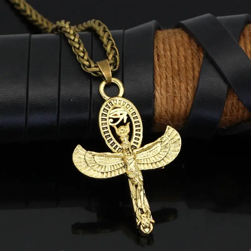 Classic Vintage Ancient Egyptian Ankh Cross Cleopatra Pendant Necklace ...