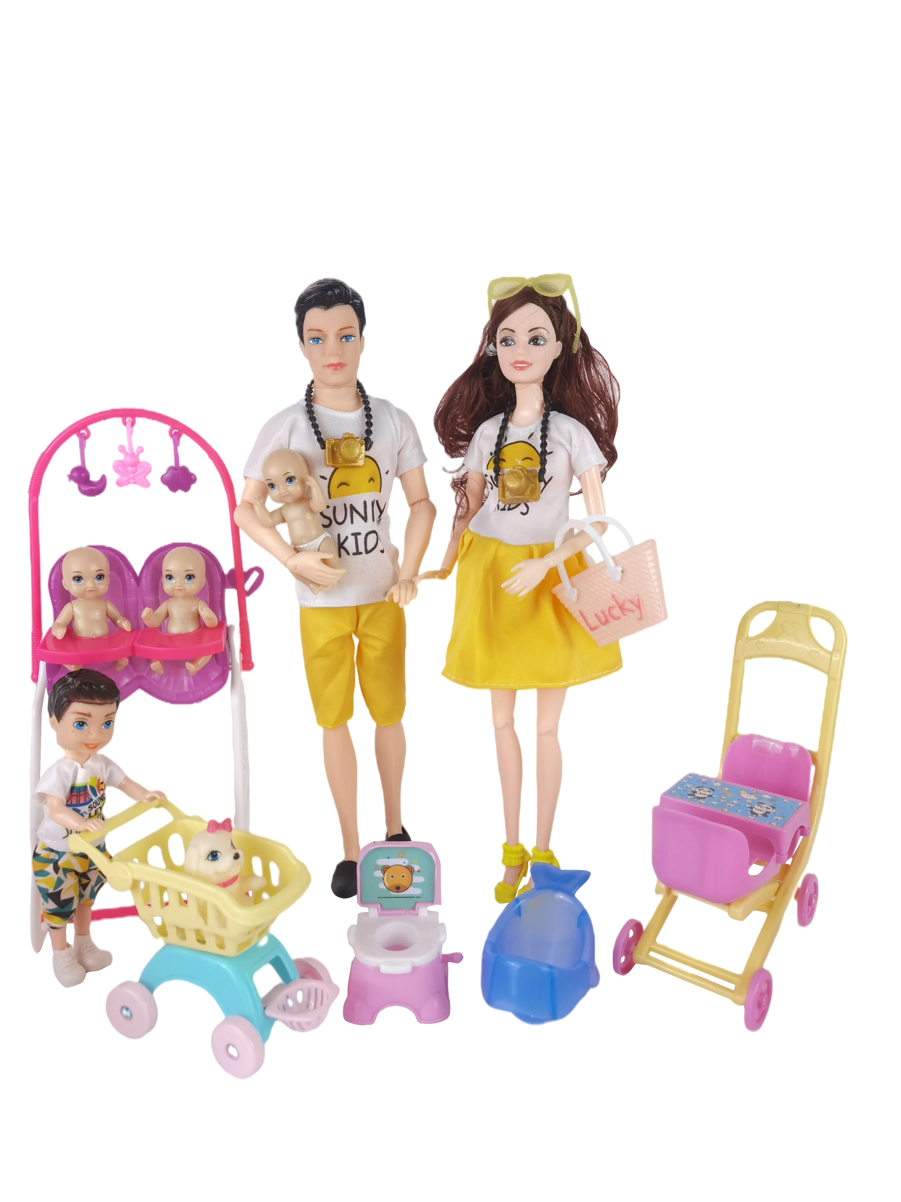 6-Person-Family-Couple-Combination11-5-30CM-Pregnant-Barbies-Doll-Baby ...
