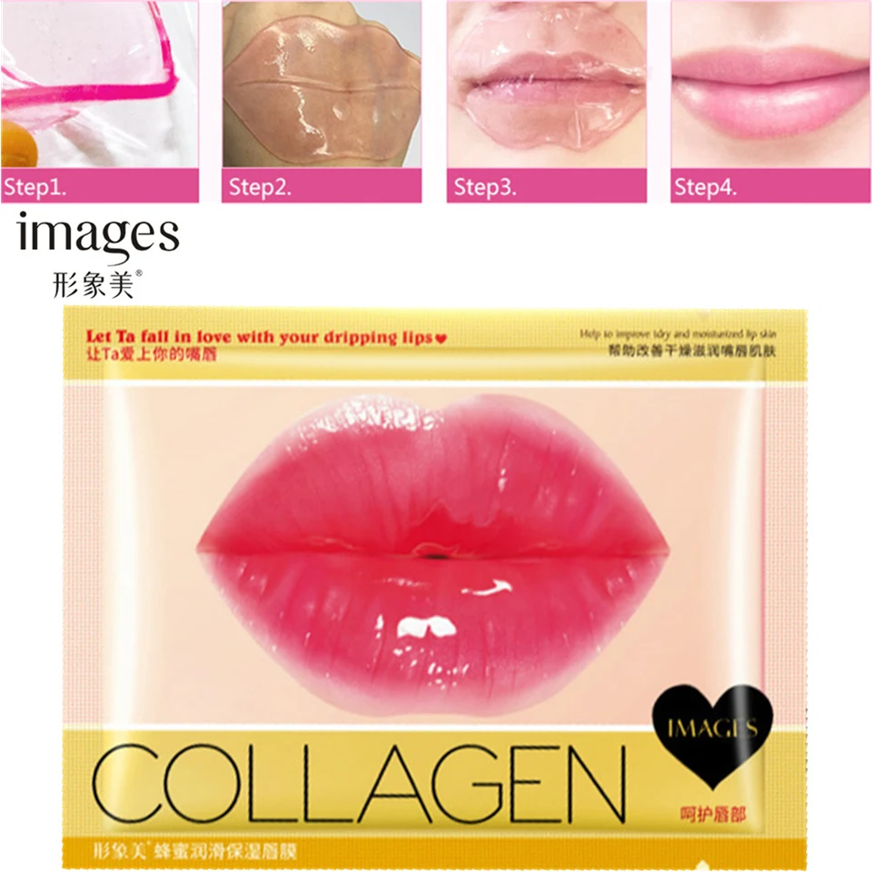 Honey Lip Gel Mask Crystal Collagen Moisturizing Lip Facial Mask ...