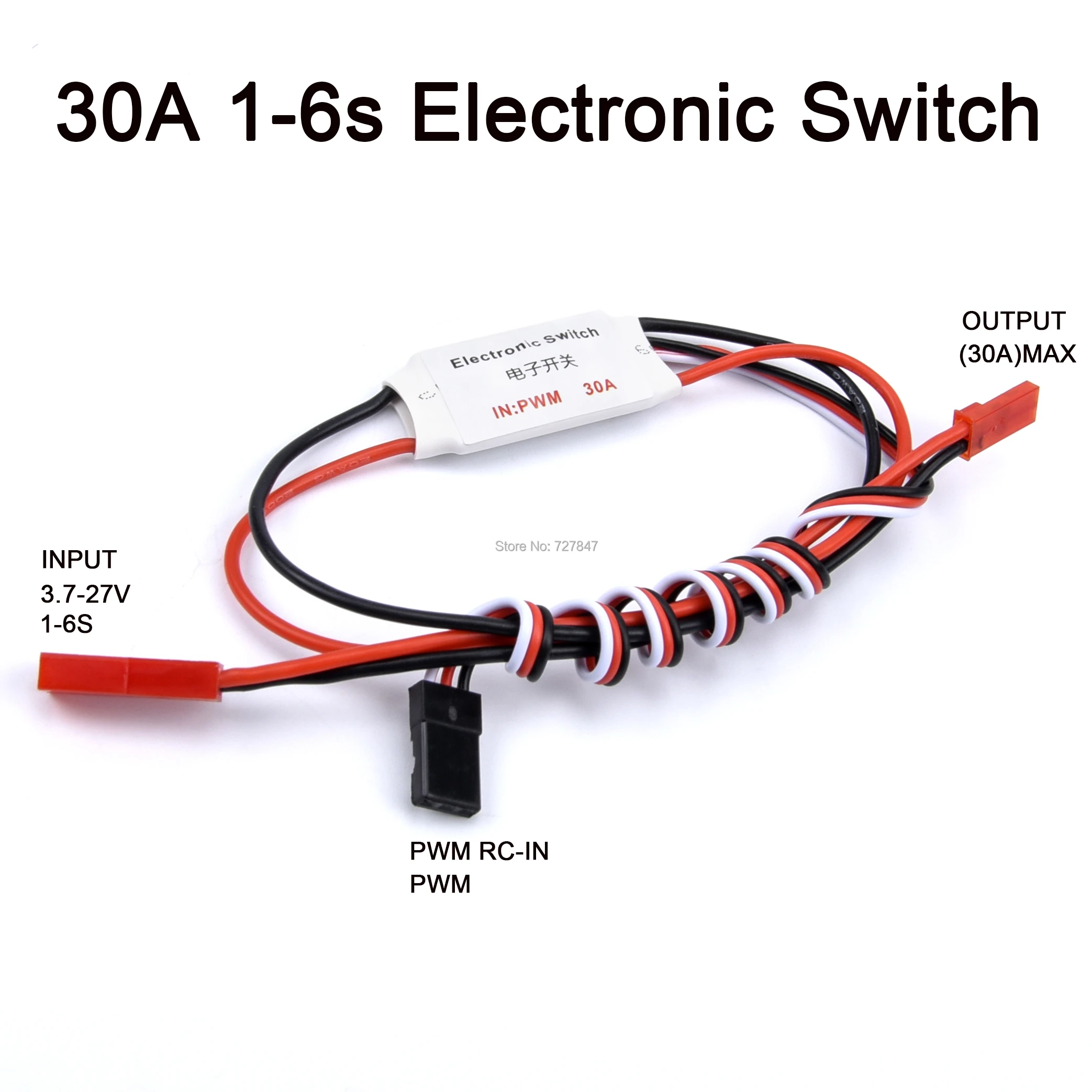 5A 8A 10A 30A 1 6s Electronic Switch PWM 3.7 27V Input for RC FPV ...