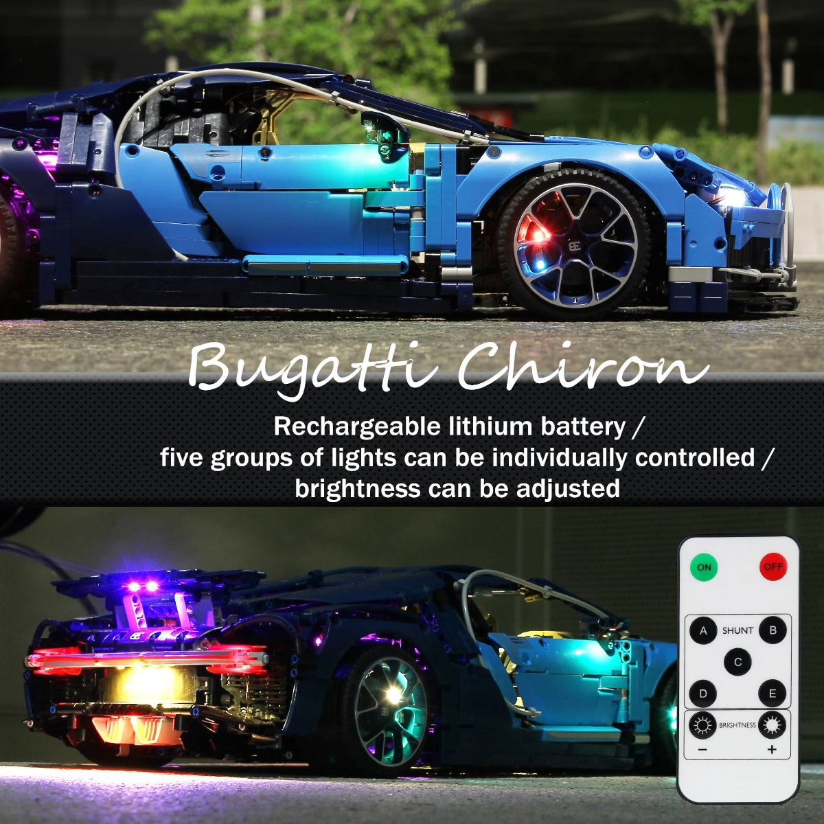 LED Light Set For Bugatti Chiron Compatible with 42083 20086 technic ...