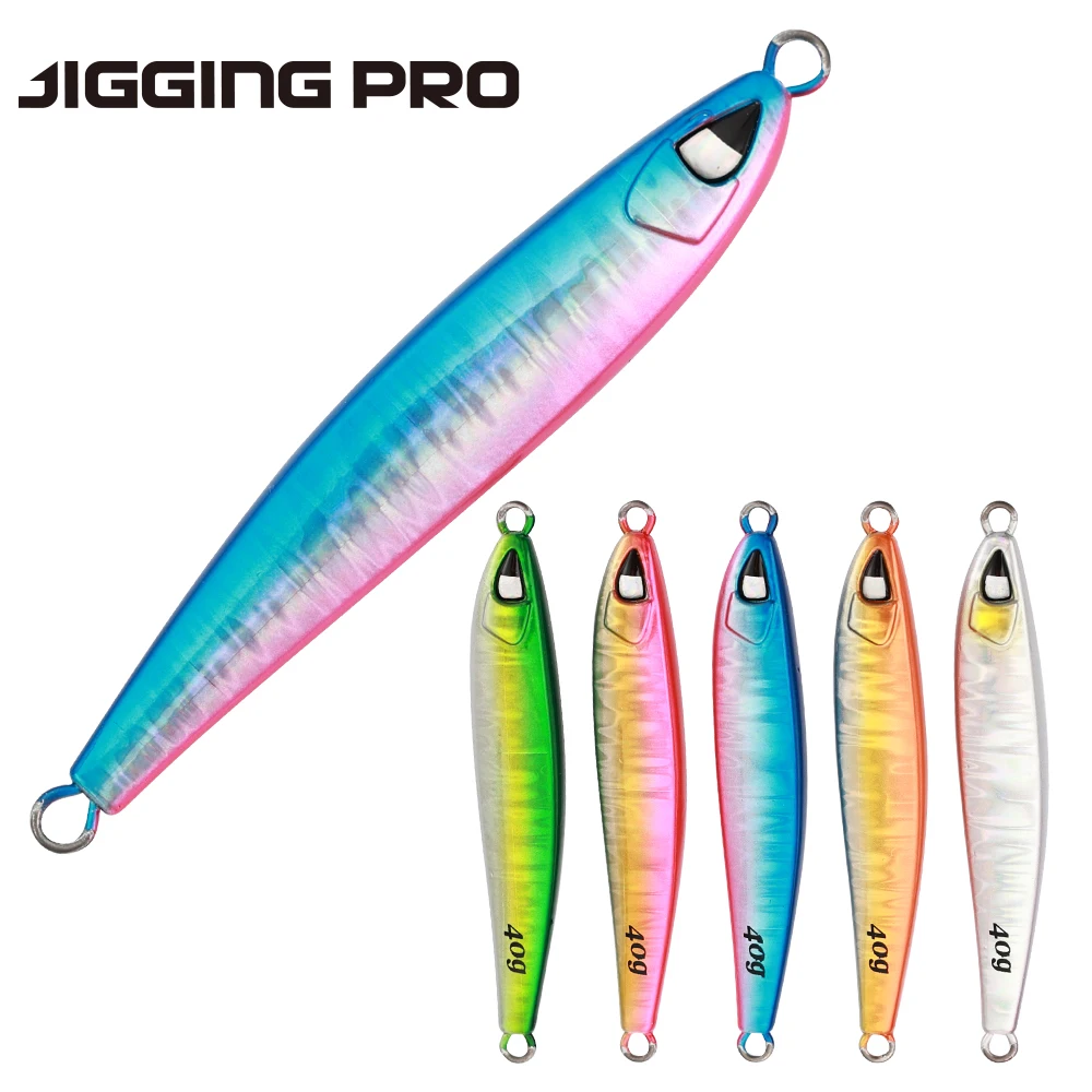 JIGGINGPRO Metal Jigs For Saltwater Fishing Lure Hard Bait Slow Jig 40g 60g 80g 100g Sea Fishing ...