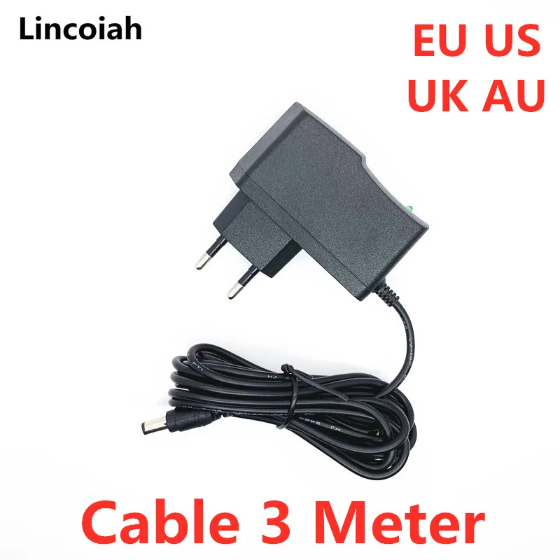 3 Meter Cable 3M DC 3V 4.5V 5V 6V 7.5V 9V 12V 0.5A 1A Universa AC DC ...