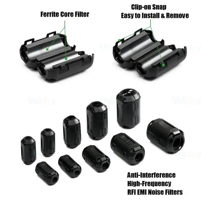Ferrite Core Cord Noise Suppressor 20 Pcs Snap On Ferrite Core Cord ...