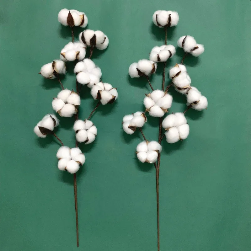 10 Heads Cotton Stems Farmhouse Artificial Flower Filler Floral Decor ...