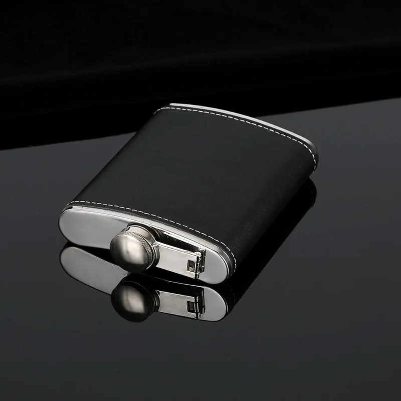 5 8OZ Portable Stainless Steel Hip Flask PU Leather Metal Wine Bottle ...