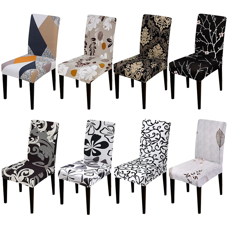 Printed Chair Cover Elastic Seat Chair Covers Removable And Washable ...