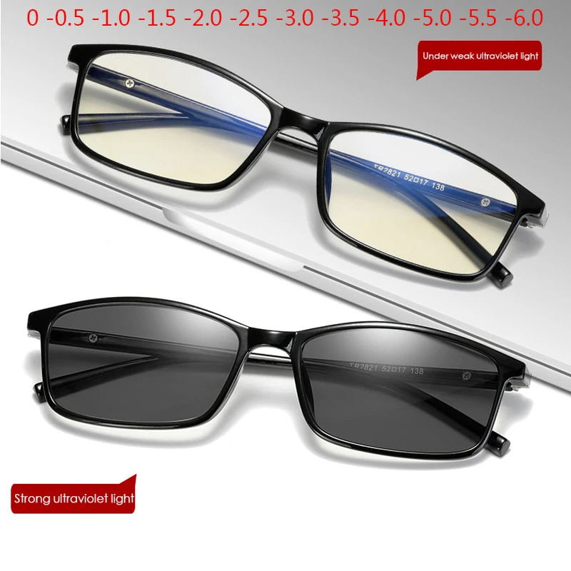 Thin Frame Change Color Eyewear Photochromic Glasses Women Men ...