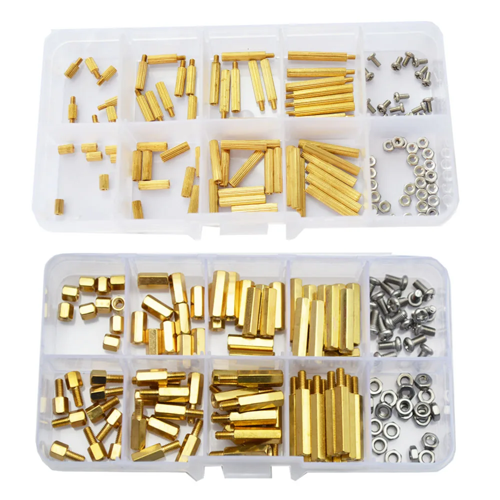 ECROU,M4 Male Female--Kit'assortiment de vis de blocage hexagonales, M2 M2, 5, M3 M4, en laiton ...