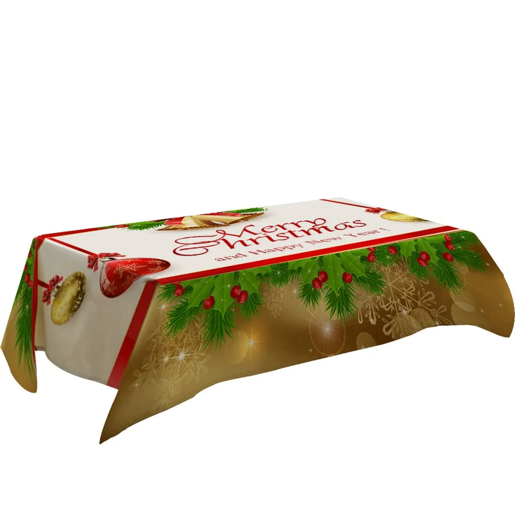 Рождественская печатная Скатерть льняная смесь маслостойкая ...