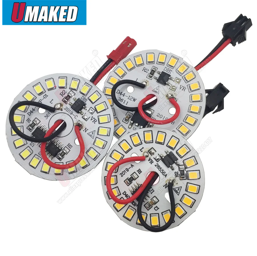 LED PCB smd2835 스마트 IC 드라이버, 전구 조명용 20cm 와이어, 다운라이트용 드라이버리스 LED 비드, 3 5 ...