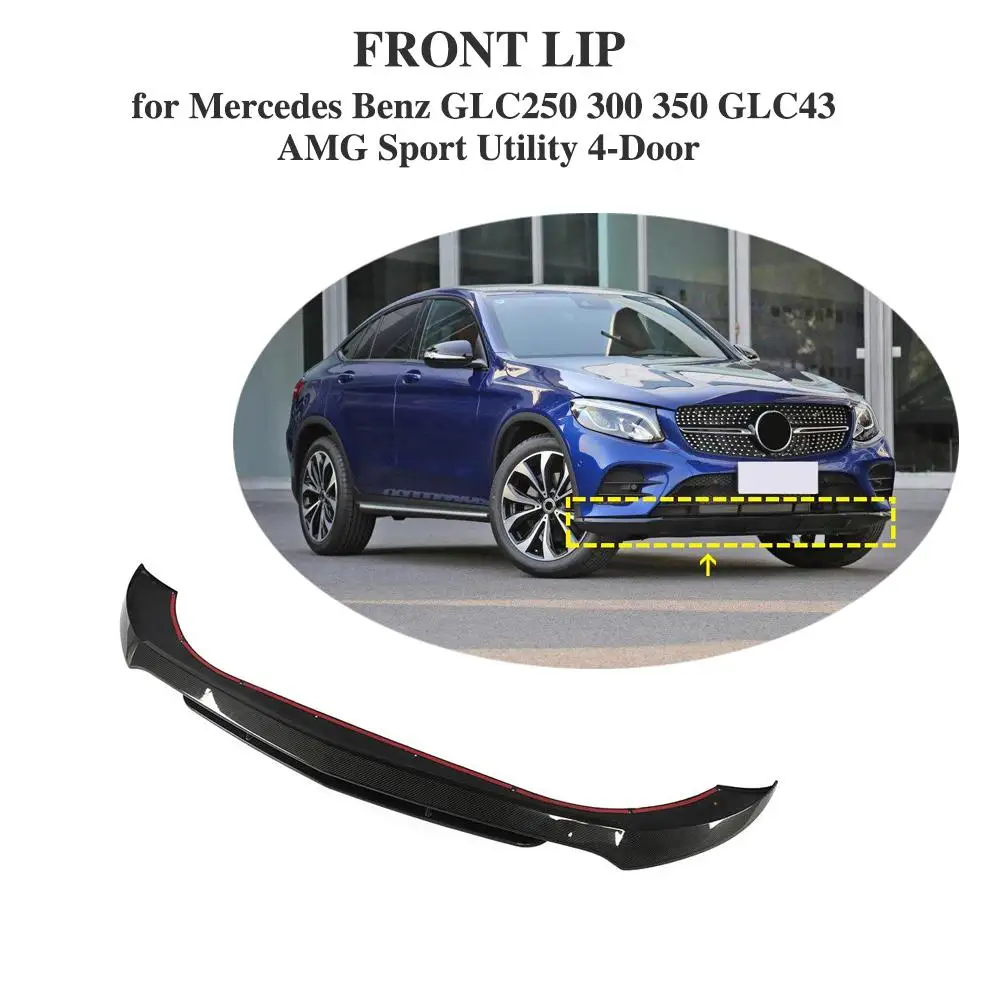 Carbon Fiber Front Lip Spoiler Splitters for Mercedes-Benz GLC Sport ...