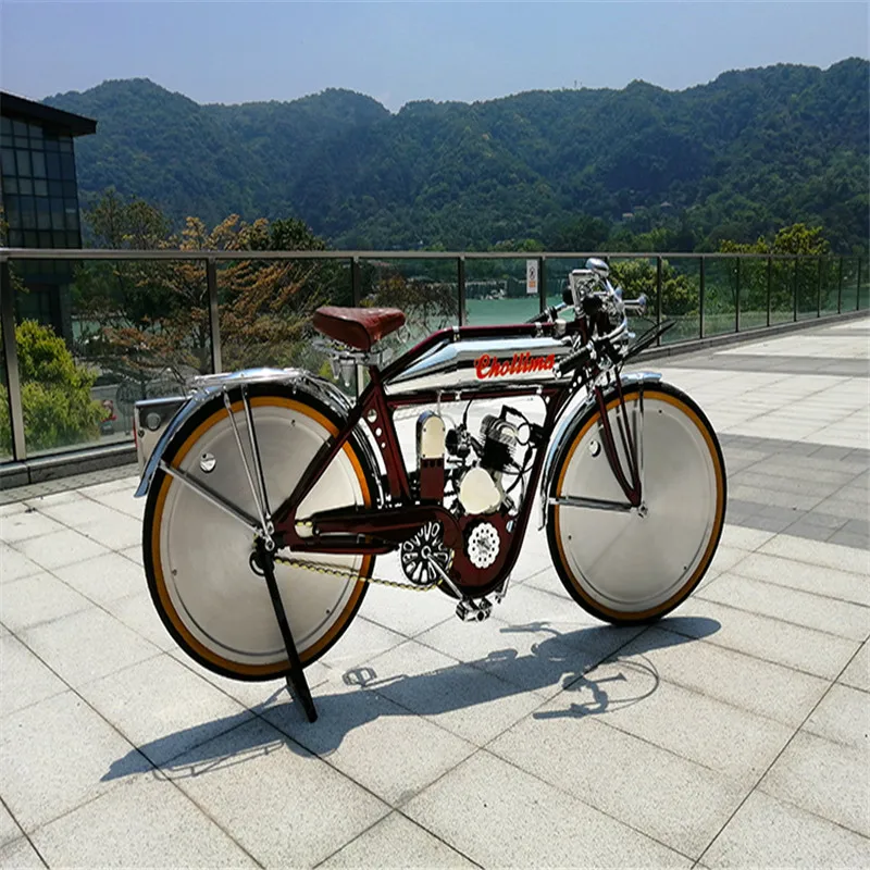 26-inch Vintage Fuel Bike Two-stroke Engine Power-Assisted Fuel Bike ...