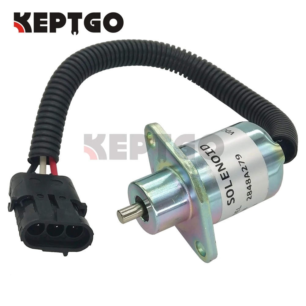 2848A279 12V Fuel Solenoid Valve Shut Off for Perkins 700Series Hyster ...