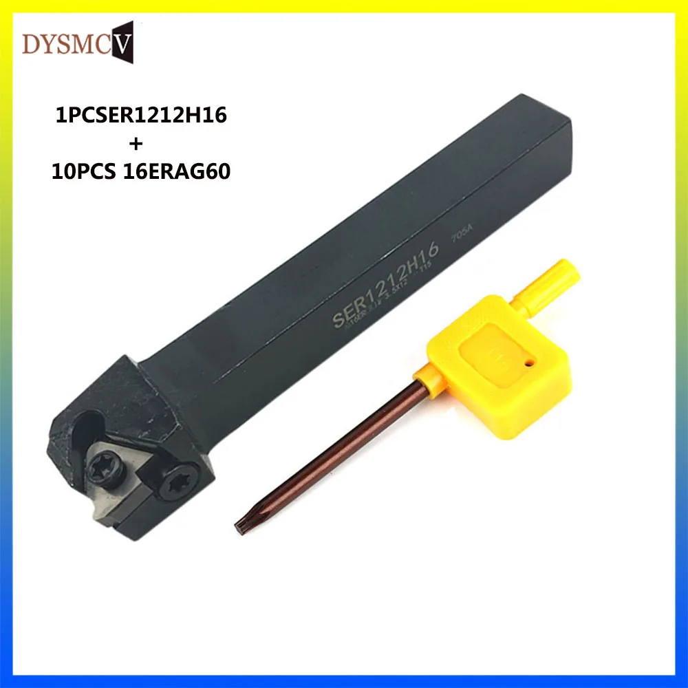1pcs Ser1212h16 And 10pcs 16er Ag60 Carbide Inserts Threading Turning ...