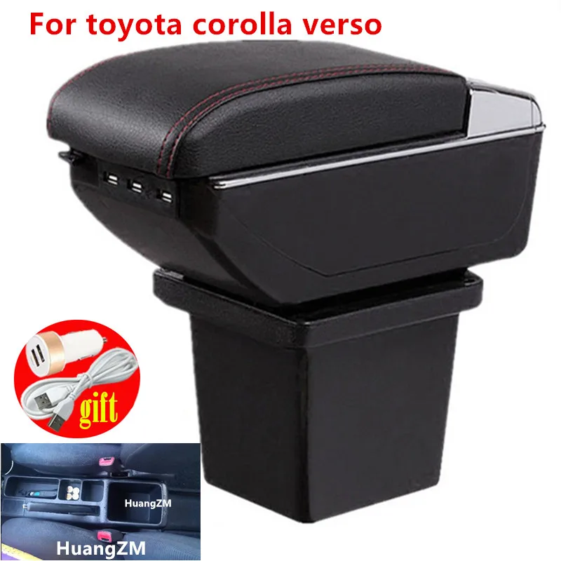 For-toyota-corolla-verso-Armrest-box-Rest-Rotatable-Storage-Box ...