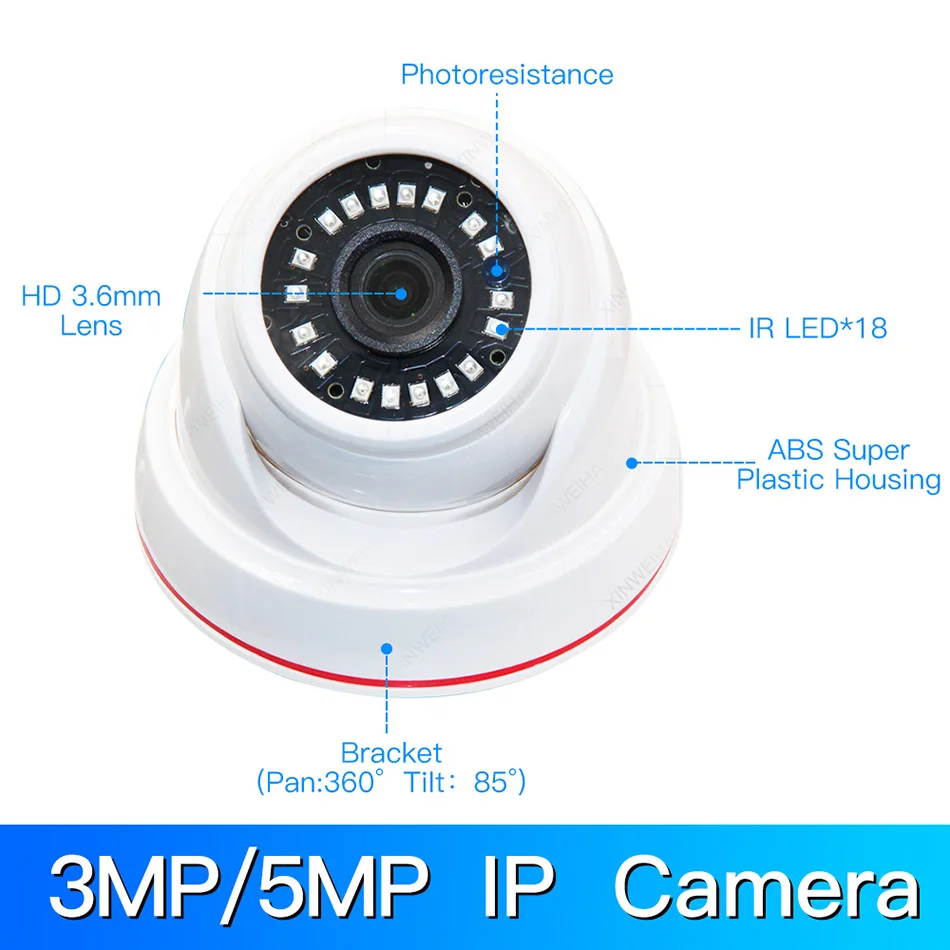 3MP/5MP IP камера H.265/H.264 наблюдения инфракрасная камера CCTV ...