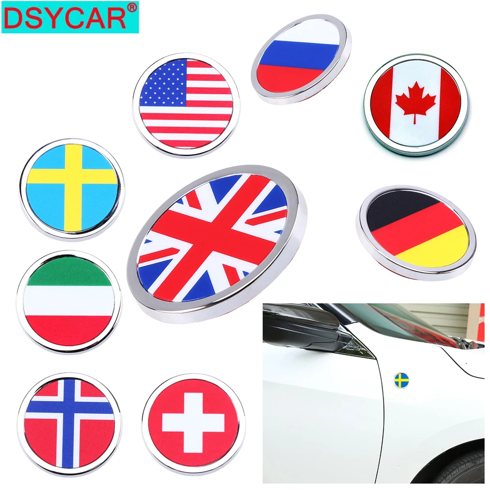 DSYCAR 1 Pcs 3D Metal Sticker Mini Round Emblem Car Body Trunk Logo ...
