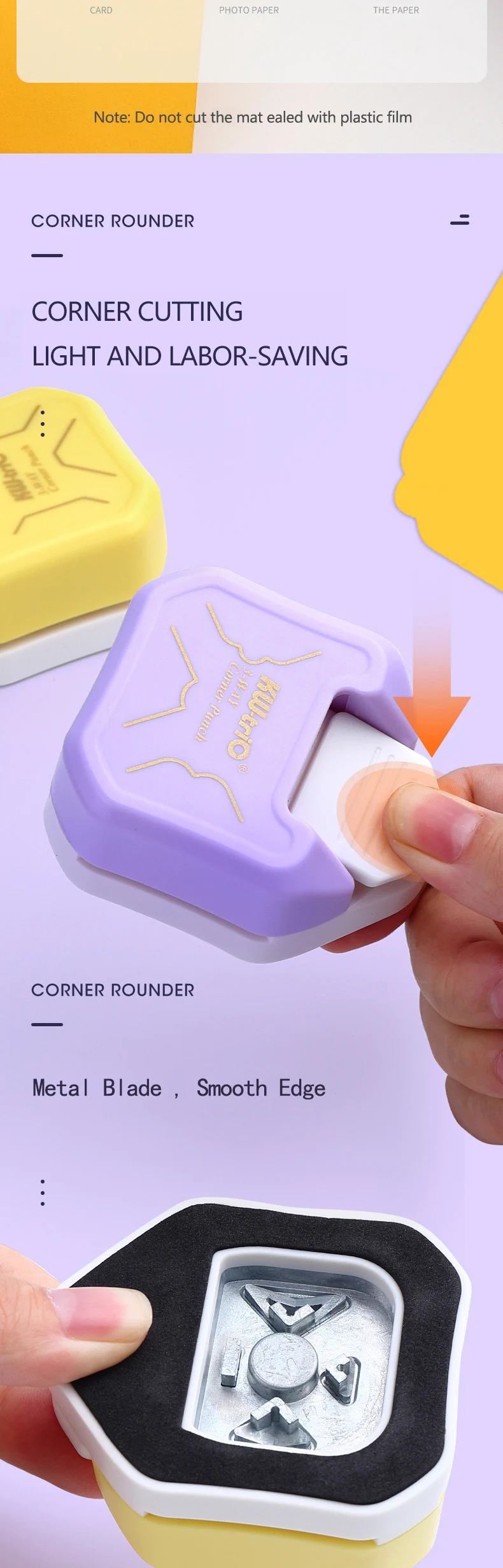 Perforatrice-poinçon,poinçon d'angle en papier 3 en 1,coupe-coin rond ...