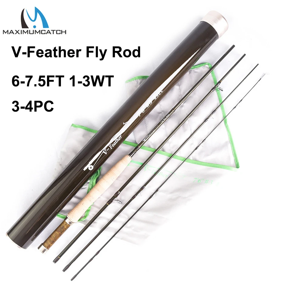 Maximumcatch V-Feather 6ft/6.5ft/7.5ft 1/2/3wt Light Weight Fly Fishing ...