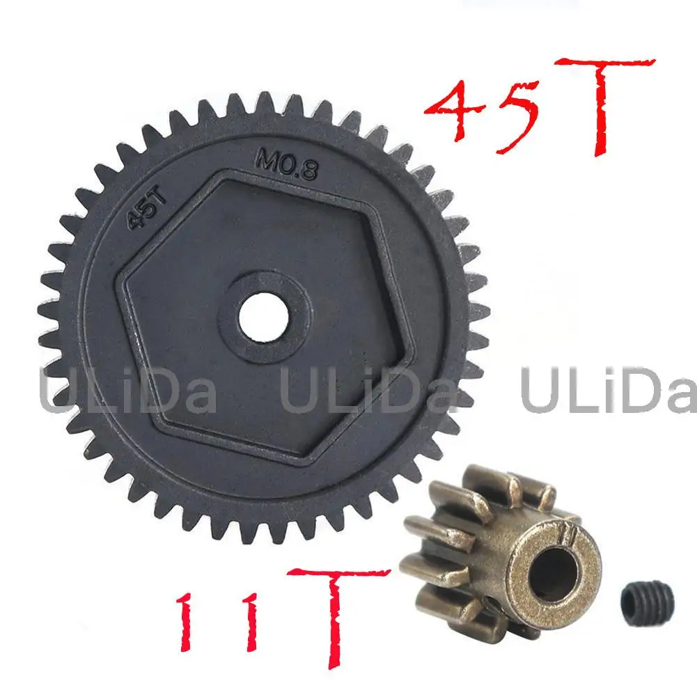 Engrenage-droit-en-acier-tremp-1-10-45T-0-8M-32P-8053-pignon-moteur-11T ...