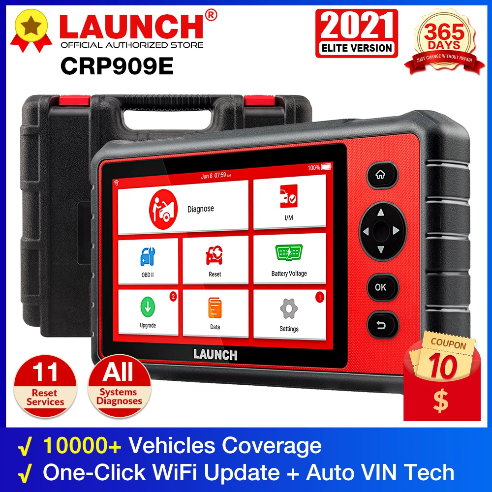Launch x431 crp909E obd2 scanner full systems auto code reader wifi ...