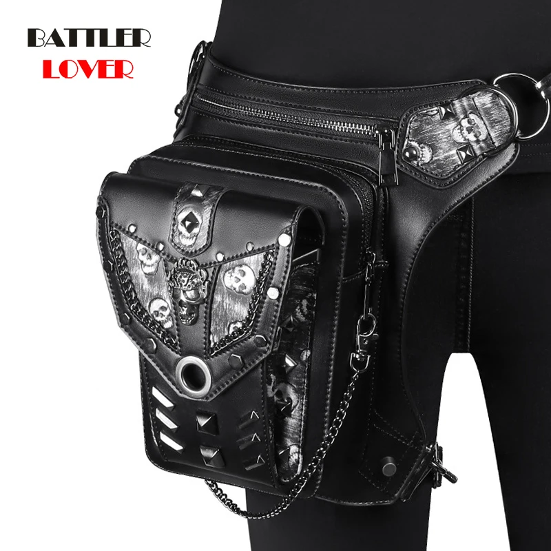 New-Punk-Rock-Motorcycle-Bag-For-Women-Steampunk-Motor-Biker-Chain-Leg ...