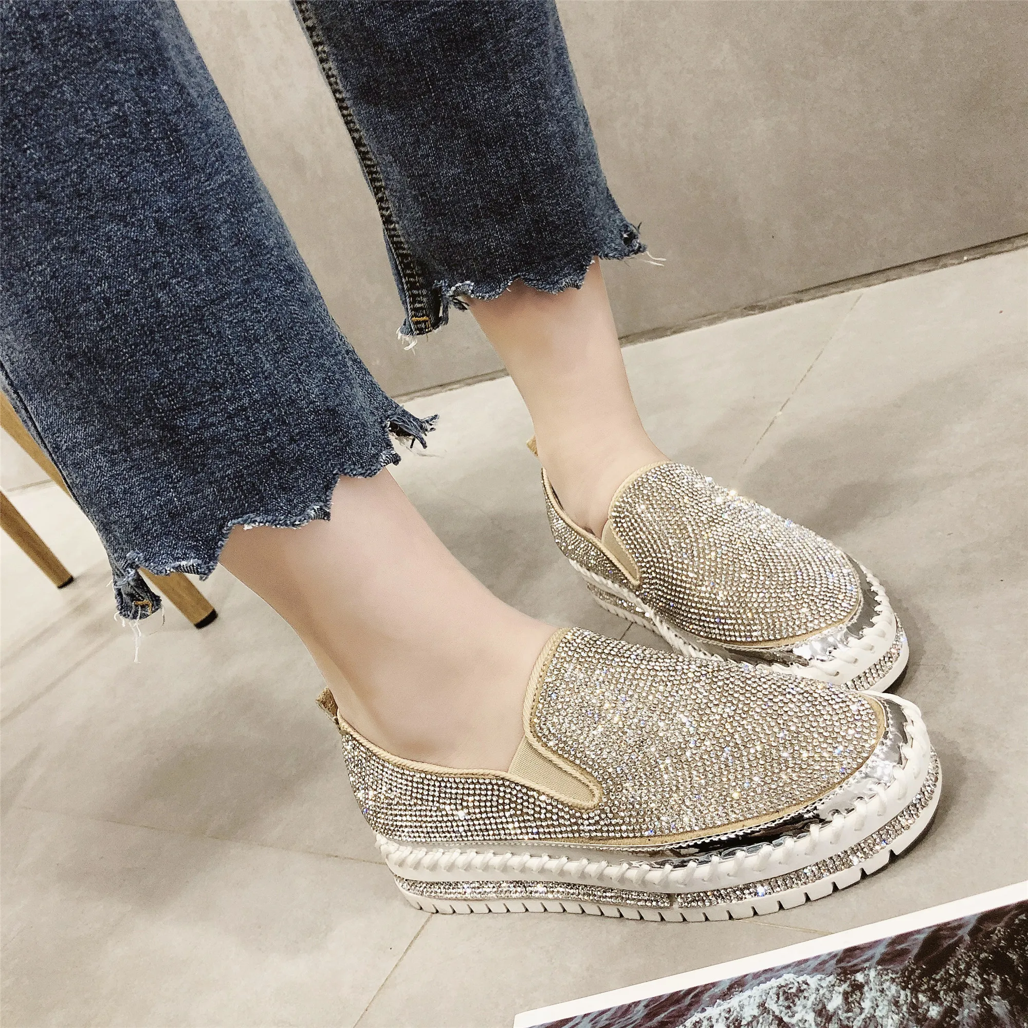 2019 Famous brand European fashion Espadrilles Shoes Woman genuine ...